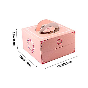 ULTECHNOVO 3pcs Boxes Portable Cake Box Disposable Containers Mini Paper Cups Clear Dessert Containers Paper Cupcake Box Dessert Pie Boxes Cardboard Cupcake Stand Paper Jam Pink Bakery Boxes