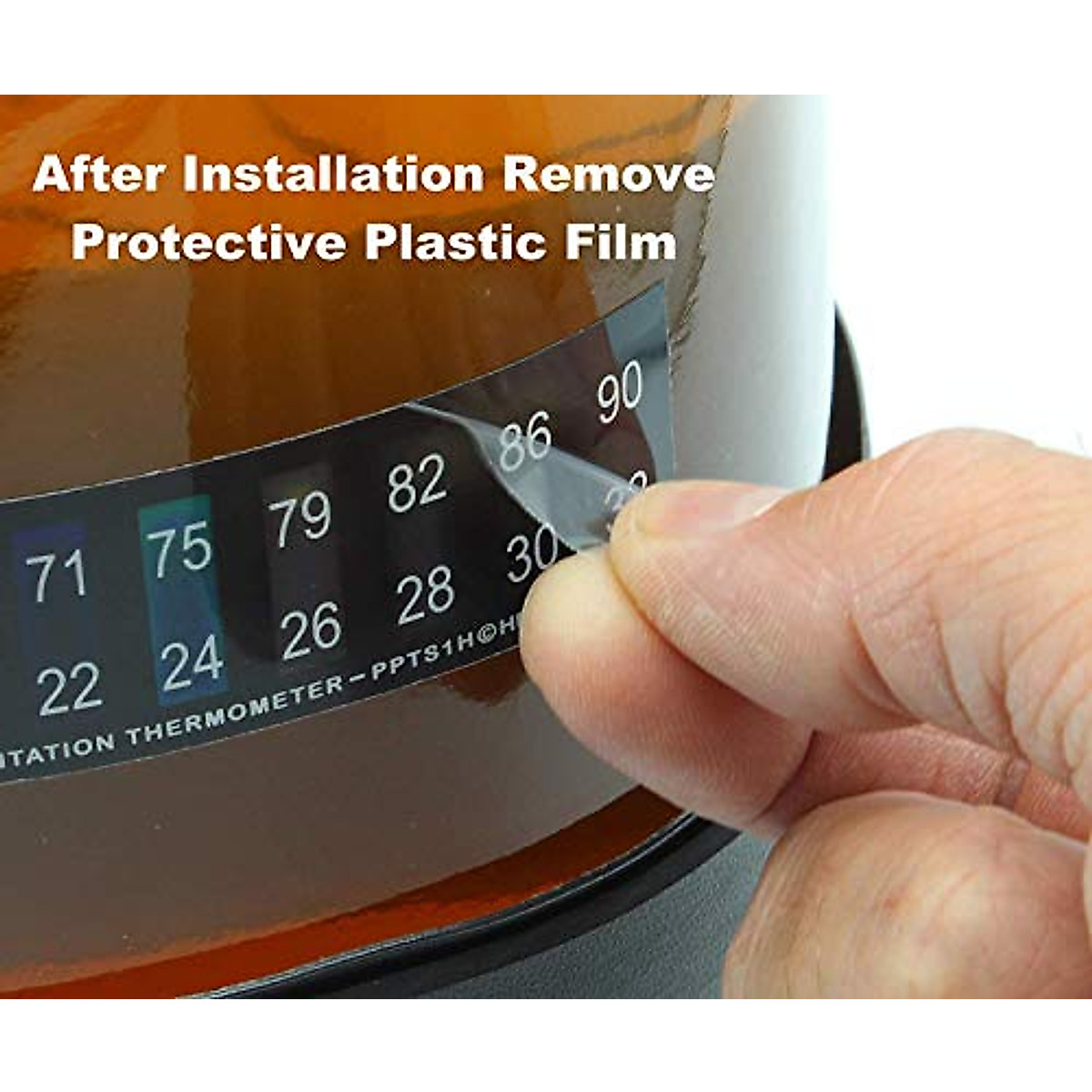 Horizontal Stick On Thermometer Strip, Digital Temperature Display for Fermenting, Brewing, Wine, Beer, Kombucha or Aquariums. 50-90F (10-32C) Adhesive Sticker 5 or 10 Pack (5)