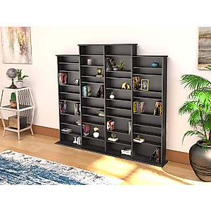 Prepac Quad Width Wall 32 tier Storage Cabinet, Black