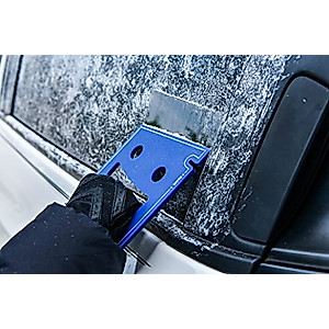 FrostGuard Scrape Buddy Car Ice Scraper Scrape with a Smile - Quickly Remove Frost, Ice and Snow from Your Vehicle Windows and Wiper Blades - Acrylic with Comfort Neoprene Sleeve - Blue Frost