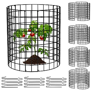 Keten 5 Pack Plant Protector from Animals, 15pcs Metal Mesh to Keep Animals Out, 13.7'' Dia x 13.7'' H Plant Cages, Garden Protection Bunny Barricades from Chicken Squirrels for Flowers & Vegetables