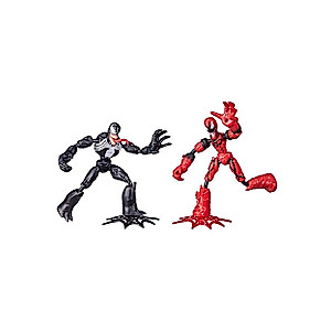 Spider-Man Marvel Bend and Flex Venom Vs. Carnage Action Figure Toys, 6-inch Flexible Figures, for Kids Ages 4 and Up