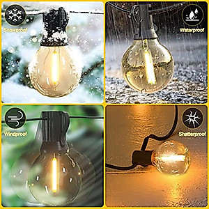 Outdoor String Lights 150ft Outdoor Lights with Waterproof Shatterproof Bulbs 75FTx2pack 56 LEDS Connectable Patio Lights for Indoor Outdoor Backyard Garden Porch Party Led Outdoor String Lights
