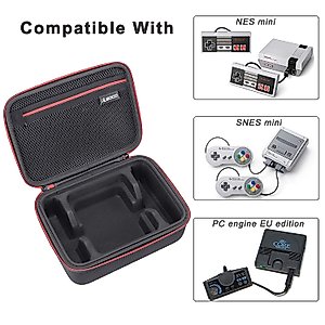 RLSOCO Carrying Case for Nintendo Entertainment System NES Classic Edition/Super NES Classic Mini, Protective Storage Case for Console and Controller（Case Only）