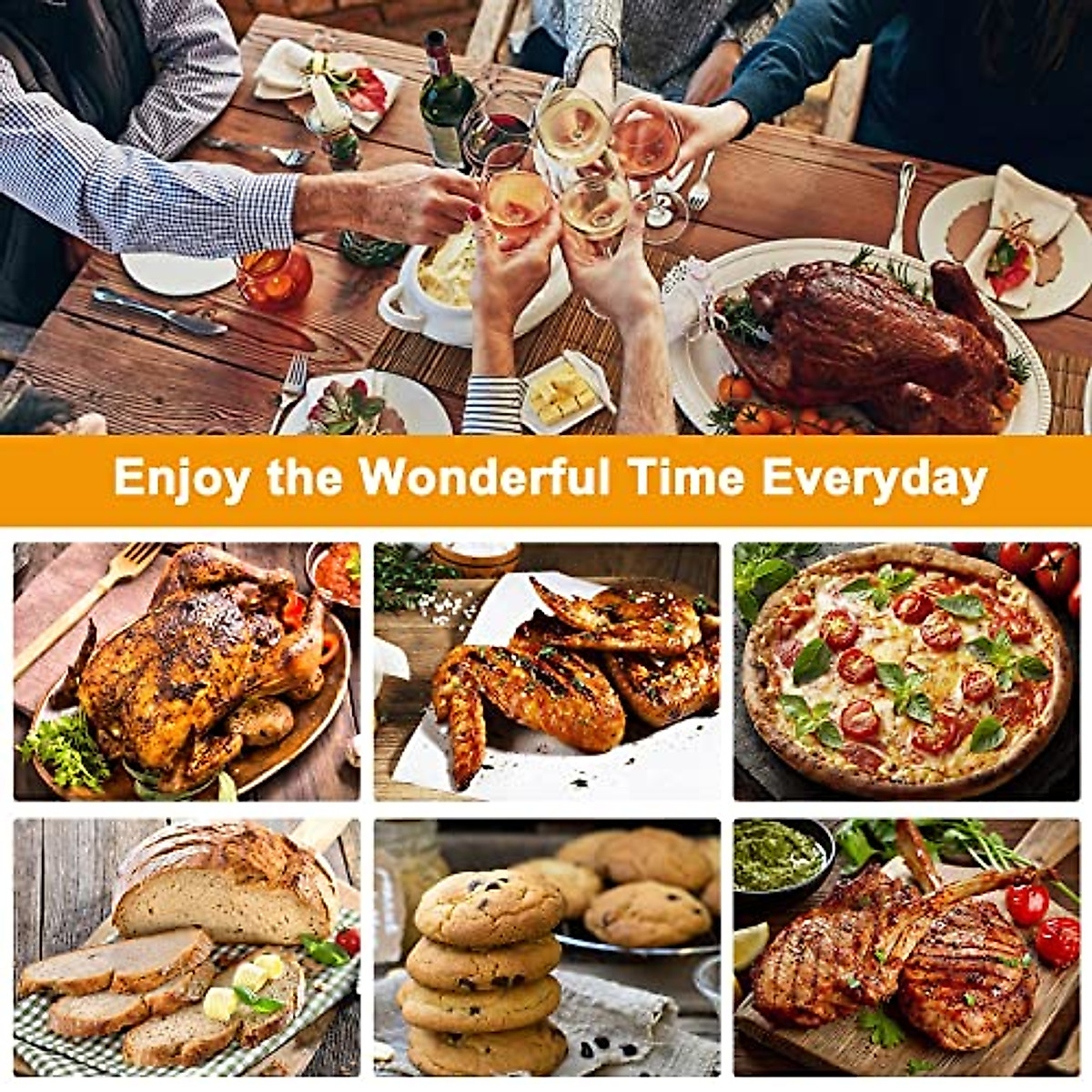 Sunvivi 24 Quart Electric Roaster with Removable Pan,Electric Turkey Roaster Oven with Visible & Self-Basting Lid,Large Roaster with Removable Pot and Cool-Touch Handles