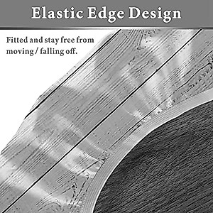 Grey Wood Grain Fitted Tablecloth Oval, 48" X 68" Polyester Elastic Edge Table Cover, Windproof and Wrinkle-Proof Table Cloths Indoor Restaurant Outdoor Terrace Dining Table Decoration Table Cover