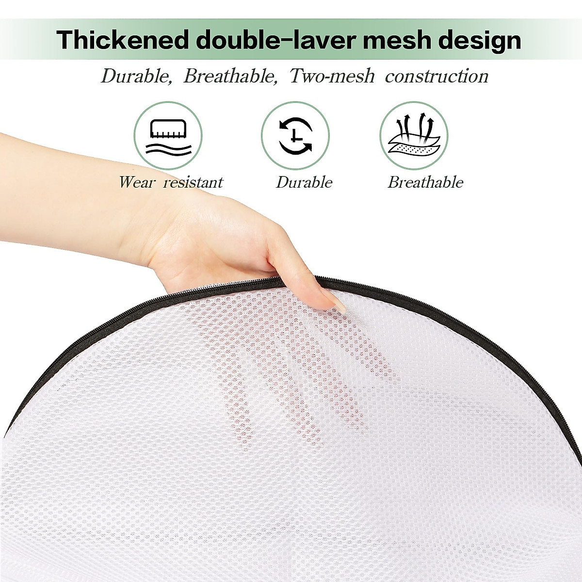 2 Pack Shoe Washing Bags, Shoe Laundry Bag with Zipper, Lingerie Bags for Washing Delicates, Large Size, Mesh Laundry Bags for Sneakers, Socks, Bras