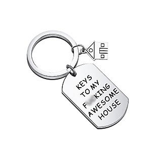 MAOFAED New Home Gift House Warming Gift New Homeowner Gift Keys To My Awesome House First Home Keychain (key to awesome house)