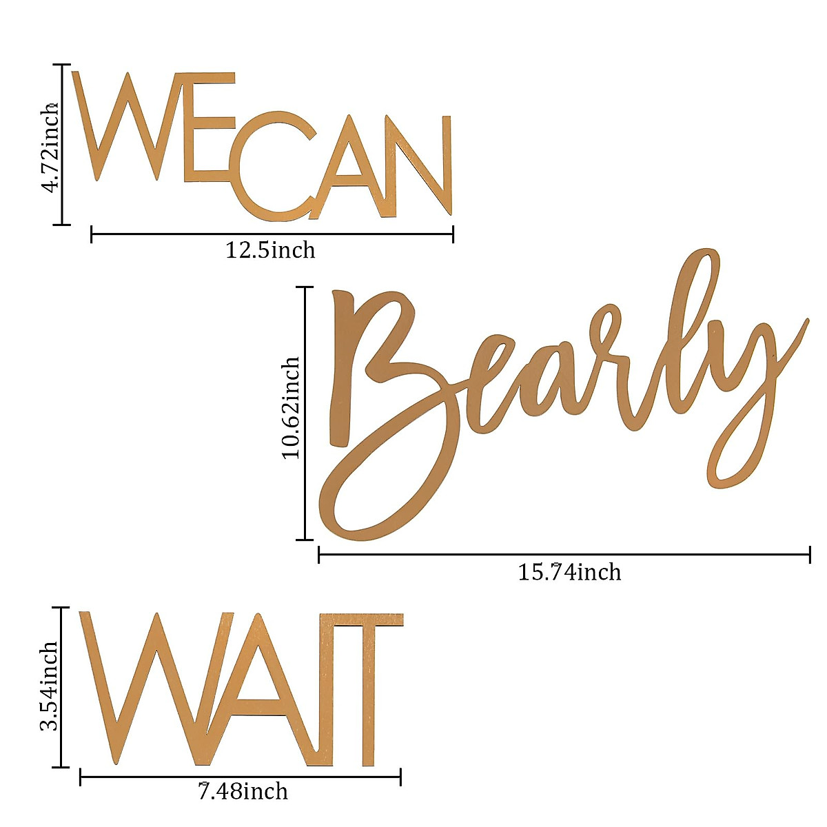 We Can Bearly Wait Sign Teddy Bear Baby Shower Decoration Backdrop Brown Wooden Banner for Gender Reveal Party (Girl Boy Baby) Theme Party Background