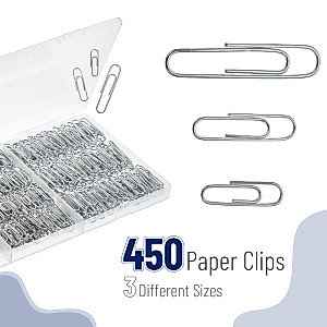 Mr. Pen- Paper Clips, 450 Pack, Silver, Paper Clips Assorted Sizes, Paperclips, Paper Clip, Large Paper Clips, Clips for Paperwork, Small Paper Clips, Big Paper Clips, Paper Clip Assortment, Clip