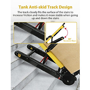 Electric Stair Climbing Hand Trucks Dolly Cart for Moving 441lb Capacity Heavy Duty Folding Stair Climber Cart Hand Trolley with 6 Wheels Motor Battery Powered for Furniture Family Logistics Warehouse