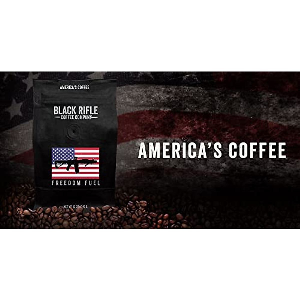 Black Rifle Coffee Freedom Fuel (Dark Roast) Ground 12 Ounce Bag, Dark Roast Ground Coffee, Dark and Bold Flavor, Helps Supports Veterans and First Responders