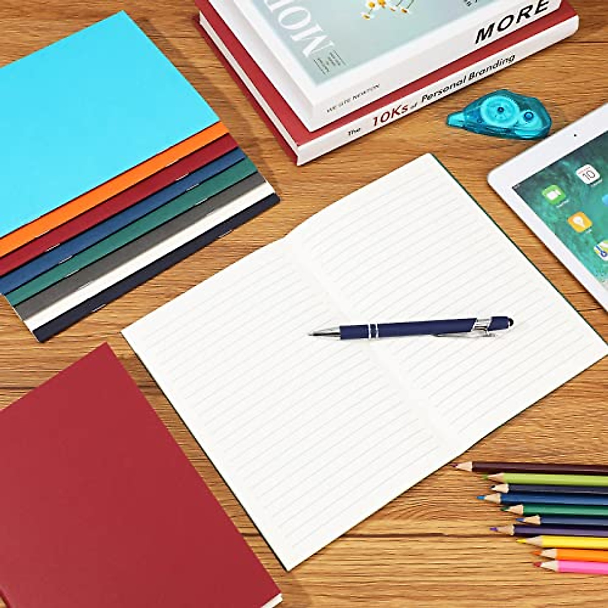 80 Pack A5 Composition Notebooks 40 Pages Colorful Journals Notebooks Soft Cover Notebooks Lined Blank Travel Journals Notebooks for Kids School Students Traveler Office Supplies, 8.3 x 5.8 Inches