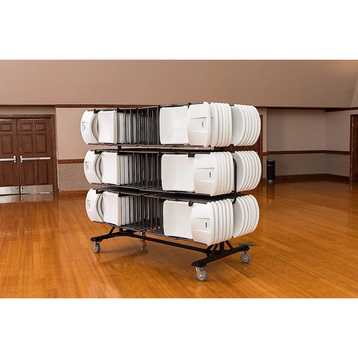 LIFETIME 80669 Upright Chair Storage Cart, Black