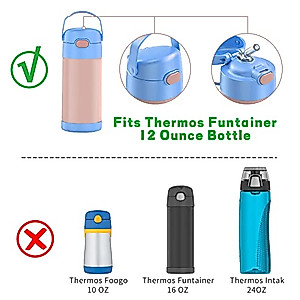 Replacement Straws for Thermos Funtainer Bottle, Straws Stem Set with Cleaning Brushes，Safe to use for Adult/Children (6-pack)