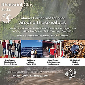 Fatima's Garden Rhassoul Clay with Argan & Eucalyptus - Detox & Soften, 1Kg