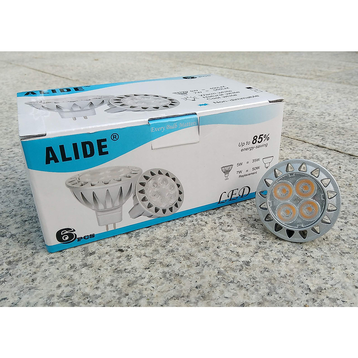 ALIDE MR16 Led Bulbs 5W Replace 20W 35W Halogen Equivalent,2700K Soft Warm White,12V Low Voltage MR16 GU5.3 Bulb Spotlights for Outdoor Landscape Flood Track Lighting,Not Dimmable,450lm,38 Deg,6 Pack