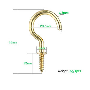 donjon VONVOFF 1.73 Inches Ceiling Hooks,Black Wall Hooks for Hanging Plants,Kitchen Hooks,Drop Ceiling Hooks,Cup Hooks,Great for Indoor & Outdoor Use(30 Packs)