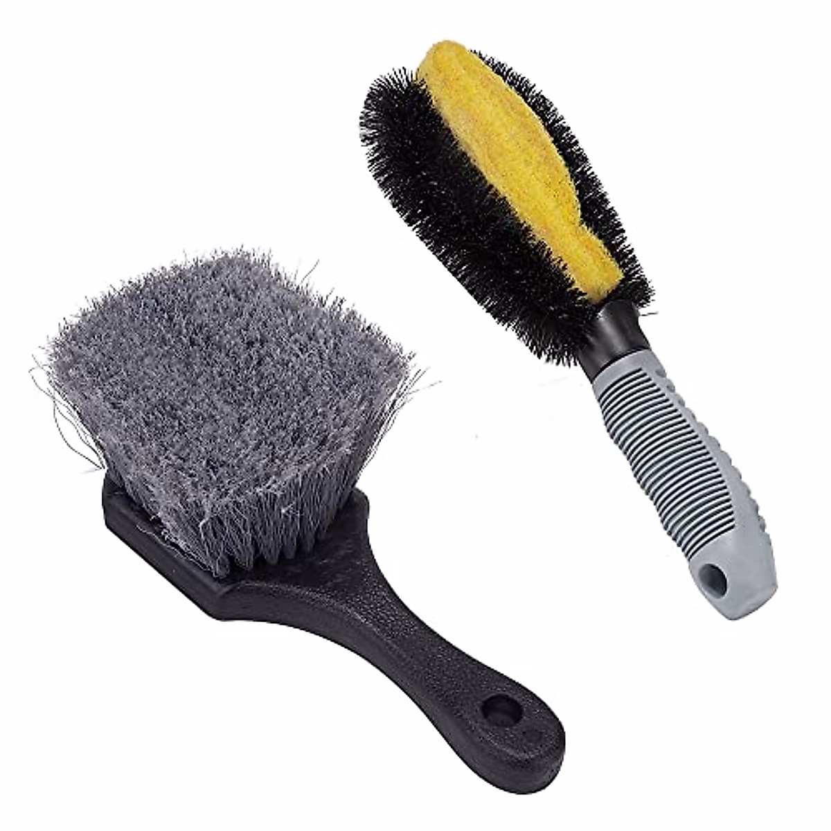 JSCARLIFE Car Wheel & Tire Brush, Wheel Cleaner Brush Kit, Car Care Brush, Deep Scrub Car Wash Brus, Car Washing Brush Multipurpose use for Tire, Motorcycle, Metal Surface