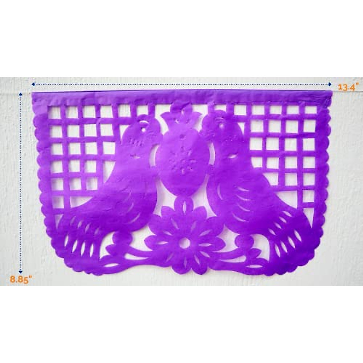 Papel Picado Party Banner - Fiesta Party Decorations - 5 Pk 82 Ft Total - Tissue Paper Fiesta Banner - Mexican Theme Party Decorations - Cinco de Mayo - Dia de los Muertos - Mexican Party Supplies