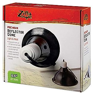 Zilla Reptile Terrarium Heat Lamps and Habitat Lighting Dome, Black 8.5 Inch