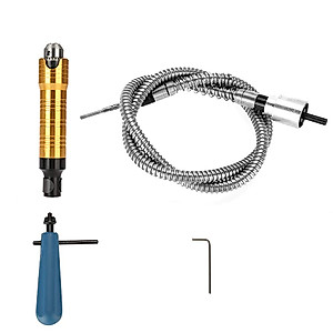 Electric Drill Grinder Tool, 0.5-6.5 Mm Chuck Handle 6Mm Flexible Flex Shaft Adapter Attachment Fit Electric Drill Grinder Tool for Detail Metal Engraving, Wood Carving, and Jewelry Polishing