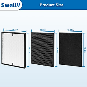 SwellV 3000 Filter Replacement Compatible with 3000, 3000M, 3000 Pro, Includes 2 Filters, 2 Activated Carbon and 6 Extra Carbon Pre-Filters (2+2+6)