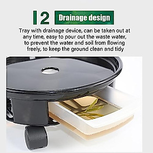 RUDINO Planter Caddy,Plant Roller Base,Plant Caddy With Wheels,Heavy Duty Plant Caddy With Wheels,Round Flower Pot Mover With 4wheels,With Brake Wheel,Suitable For Indoor Planters,Balconies,Courtyards