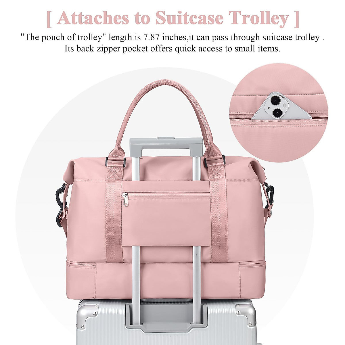 Travel Duffel Bag with Shoes Compartment, Overnight Weekender Bags for Women,Carry on Personal Item Bag