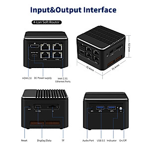 Mrroute M1 Plus Mini PC with N305 Processor, 16G RAM 256G SSD Mini Desktop PC, All-in-one Dual Display HDMI,Type-c/USB 3.0/4x2.5GbE LAN Business Mini Computer Win 11
