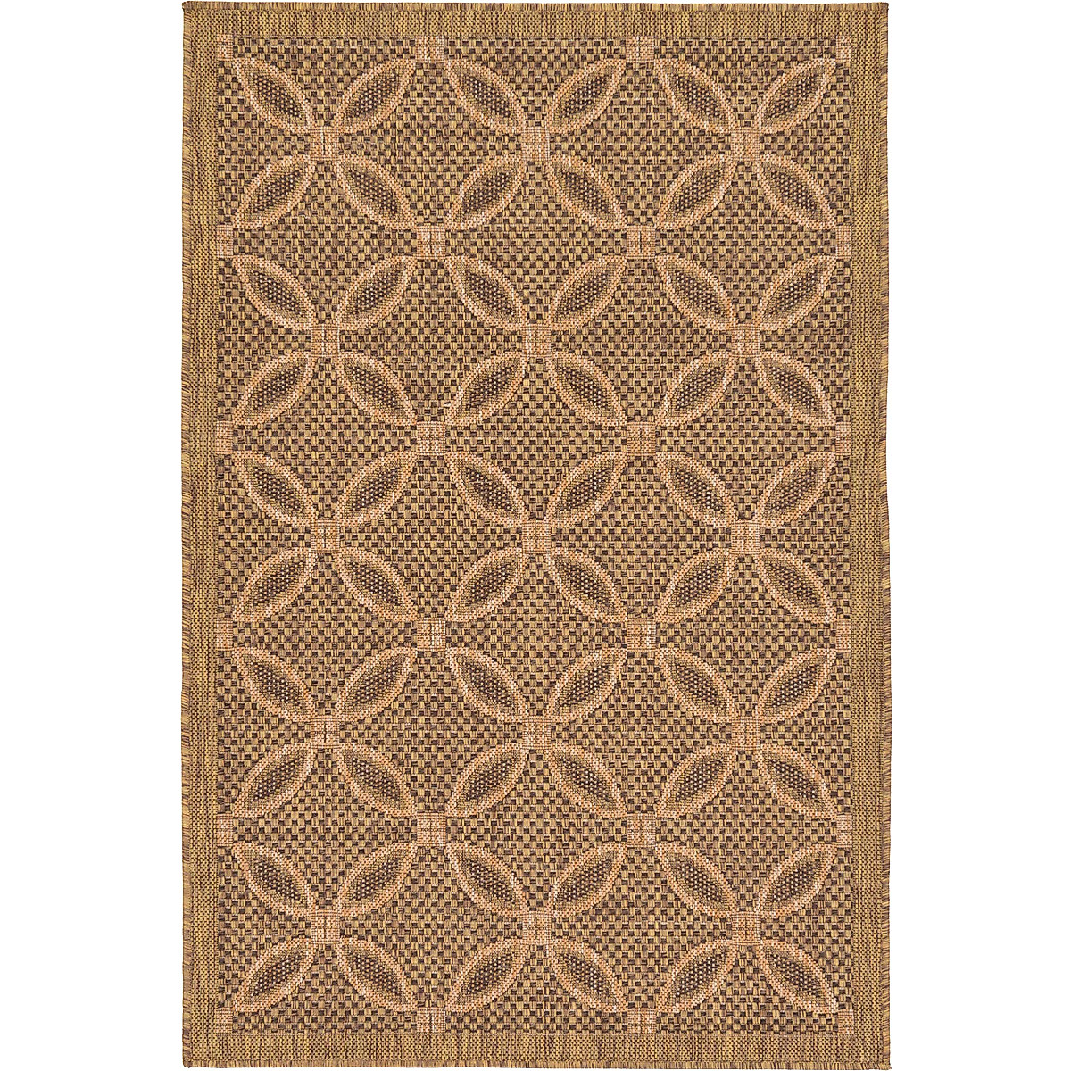 Unique Loom Outdoor Trellis Collection Area Rug - Spiral (3' 3" x 5' 1" Rectangle, Light Brown/ Brown)