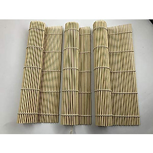 LEQC Bamboo Sushi Rolling Mat, 9.5x9.5 Inch, 10 PCS SET