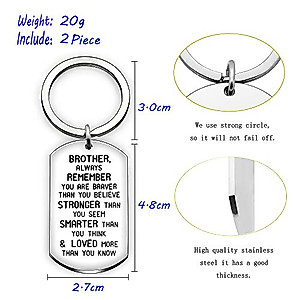 AGR8T Key Rings Birthday Gifts Best Brother Dog Tag Gift From Sister Keychain You Are Braver Than You Think