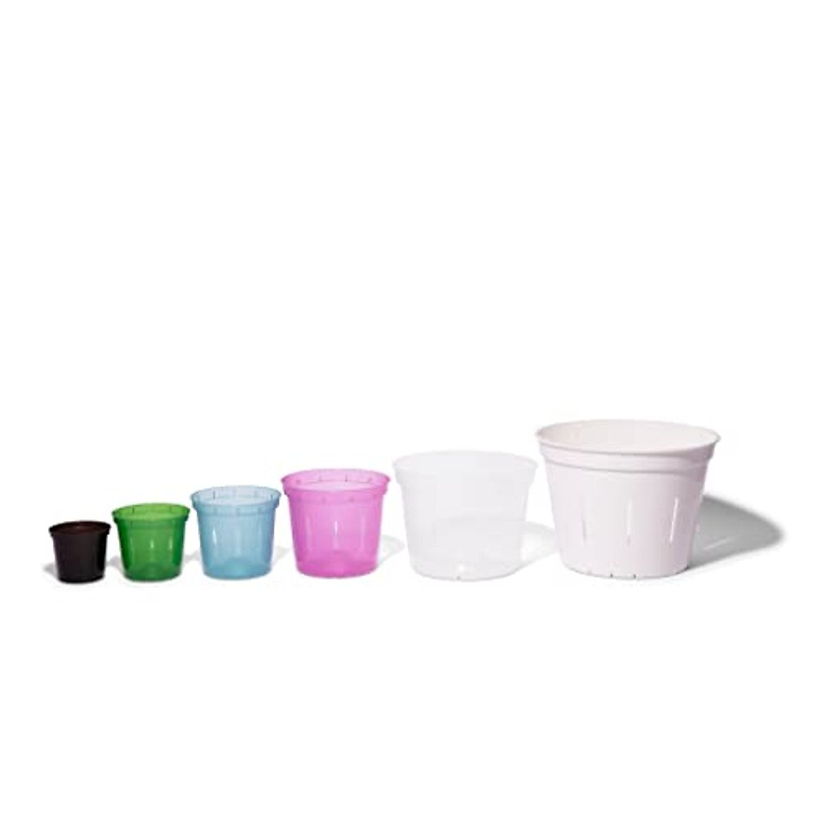 rePotme Orchid Pots - 8 Pack of Slotted Clear Pots with Holes, 3, 4, 5, 6 Inch Sizes for Indoor/Outdoor, Ideal for Repotting