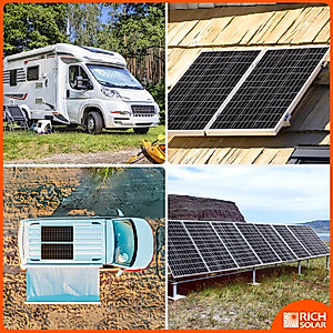 RICH SOLAR 200 Watt 12 Volt Solar Panel 2 Pack of 100W High Efficiency Solar Module Charge Battery for RV Trailer Camper Marine Off Grid