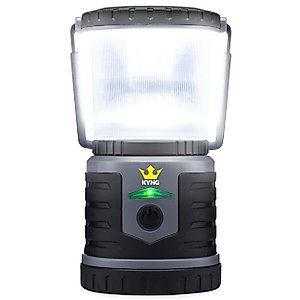 KYNG Rechargeable LED Lantern Brightest Light for Camping, Emergency Use, Outdoors, and Home- Lasts for 250 Hours on a Single Charge- Includes USB Cord and Wall Plug, Built in Phone Charger
