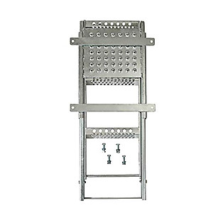 Mytee Products 3 Rung Pull-Out Trailer Step Ladder with Standing Platform Folding Truck Step Galvanized Steel for Use with Trucks, Trailers and RV's