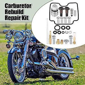 Motoforti 2 Kits Motorcycle Carburetor Repair Rebuild Parts for Yamaha V Star 1100 XVS 1100 Carb Repair Tools
