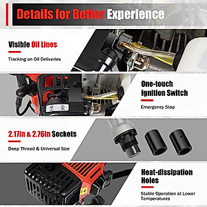 Gas T Post Driver 2 Stroke 32.7CC Pile Driver Hammer Gas Powered Fence T-Post Driver Hammer Drills Portable Air Cooling Single Cylinder Gasoline Petrol Garden Fencing Tool 900W (32.7cc)