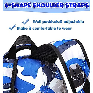 BLUEFAIRY Kids Backpack Boys Elementary School Bags Primary Middle School Book Bags for Teens Kindergarten Sturdy Waterproof Lightweight Durable Travel Gifts 17 Inch Ages 6-12 (Camo Blue)