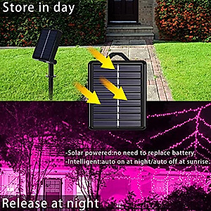 YAOZHOU Solar Christmas String Lights Outdoor Pink 2 Pack 144ft 400LED Fairy Lights with 8 Modes, IP44 Waterproof Lights for Tree Garden Patio Wedding Party Yard Decor