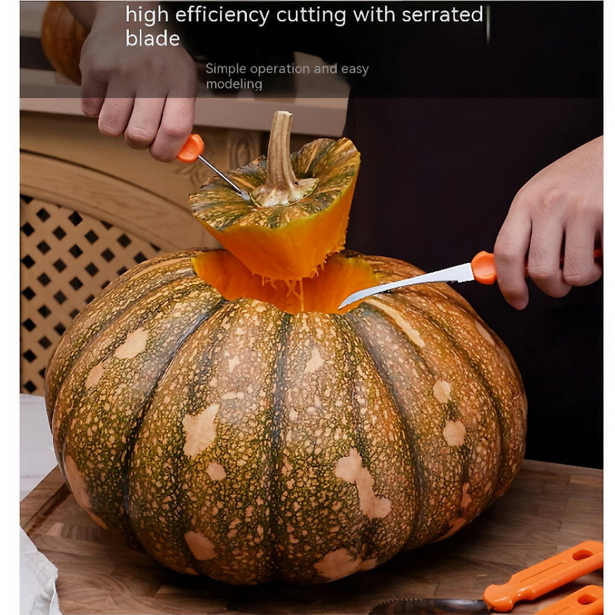 Vvinjinwujin 7 pcs multifunctional pumpkin carving kit - carving knives for pumpkin, clay, soap and wood - perfect for Halloween pumpkin cawing - ergonomic handle - full set of durable storage bags