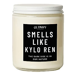 CE Craft - Smells Like Kylo Ren Candle - Mahogany Teakwood Scented Candle - Gift for Her, Celebrity Prayer Candle, Best Friend Gift, 8 oz Candle