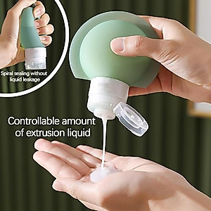 GAMAK 3Pcs Set Travel Bottles For Toiletries, Portable Silicone Travel Refillable Toiletry Bottle, 90ml/3oz Leakproof Squeezable Containers, for Shampoo, Conditioner, Lotion, Body Wash (S)