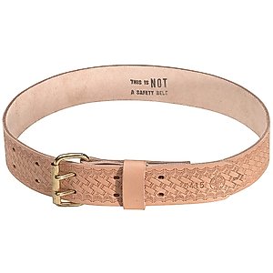 Klein Tools 5415S Tool Belt, Heavy-Duty Leather Work Belt for Contractors, Construction, Carpenters, Electricians, Framers, Ironworkers, Small