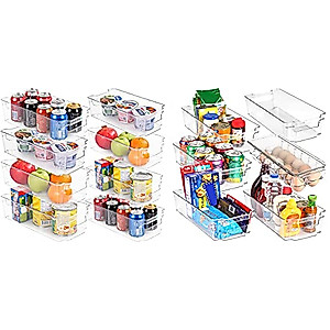 Utopia Home Value Pack of 6 Pc (5 Drawers, 1 Egg Holding Tray) and 8 Pc Pantry Organizers (4 Large, 4 Small Drawers)- Plastic Organizers for Freezers