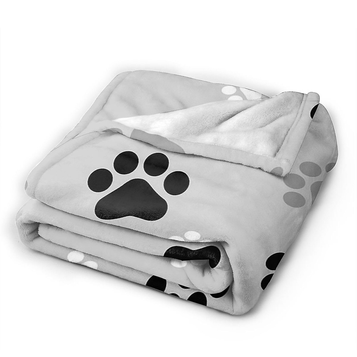 Pets Dog Paw Grey Blanket Soft Warm Lightweight Throw Blanket Cozy Plush Bed Blanket for Bedroom Living Rooms Sofa Couch Bed Gifts 40"X30"