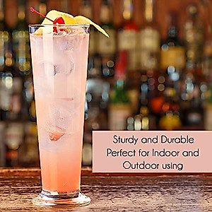 Beer Glasses Set, Tall Footed Pilsner Glass, Pint Beer Drinking Set, Lead-Free Brewery Tumblers, Craft Beer Tasting Glass, 4 PCs