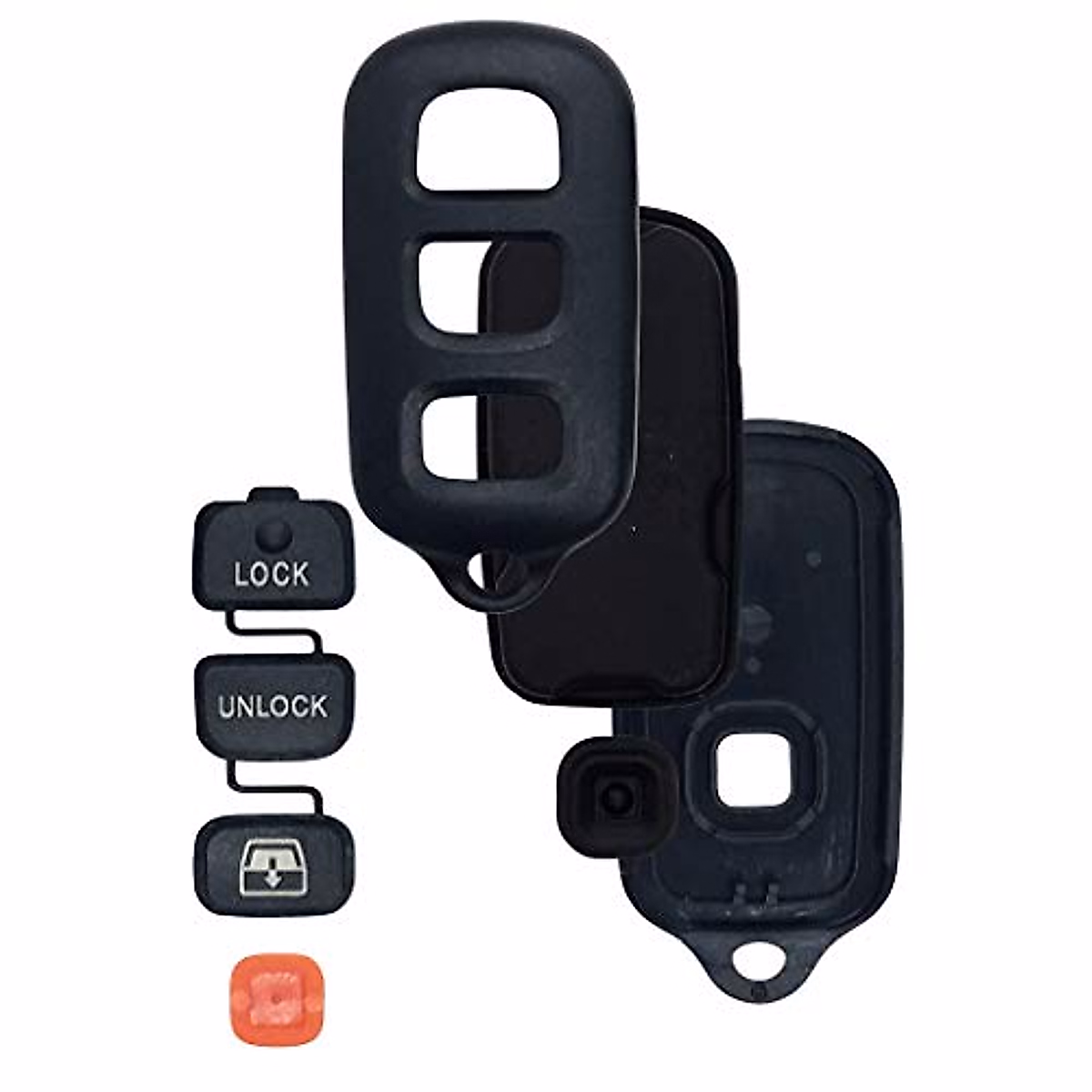 1999 2000 2001 2002 2003 2004 2005 2006 2007 2008 2009 99 00 01 02 03 04 05 06 07 08 09 TOYOTA 4RUNNER 4 BUTTON REMOTE FOB CLICKER KEYLESS ENTRY CASE SHELL & PAD ONLY WITH FREE DISCOUNT KEYLESS GUIDE