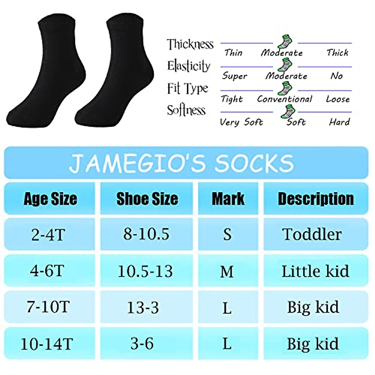JAMEGIO 18 Pairs Toddler Boys Girls Short Socks Breathable Cotton Kids Socks(2-4 Years)